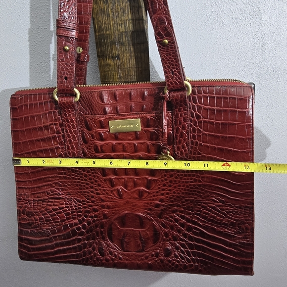 Brahmin | Bags | Brahmin Red Crocodile Embossed Tote | Poshmark